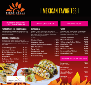 Fiery Style Philippines Menu Prices 2024