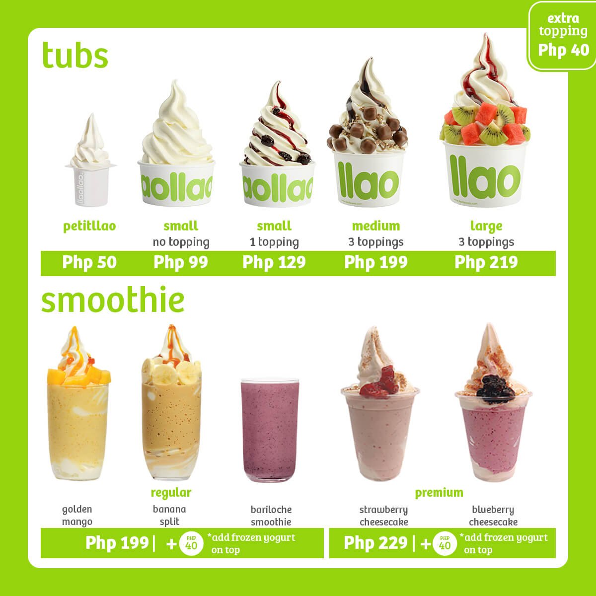 Llaollao Philippines Menu Prices 2024