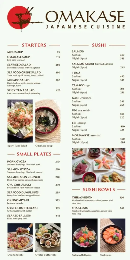 Omakase Philippines Menu Prices 2024 Omakase Philippines Menu Prices 2024